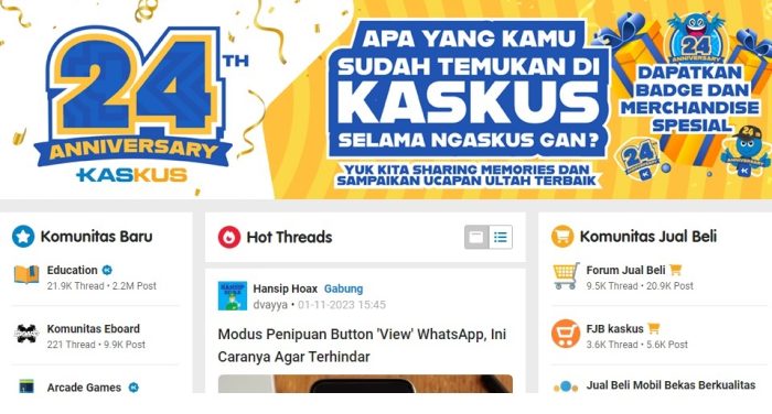 Kaskus Trending, Hari Senin Ini Berusia 24 Tahun, Simak Profil dan ...