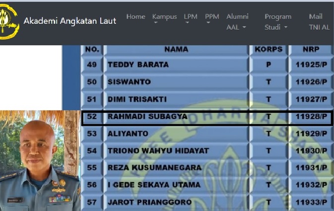 Profil Kolonel Laut (T) Rahmadi Subagya, AAL 1995, Aslog Pangkoarmada RI