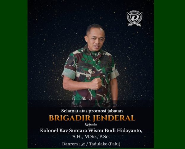 Profil Kolonel Kav Suntara Budi Hidayanto, Akmil 2001, Danrem 132/Tadulako